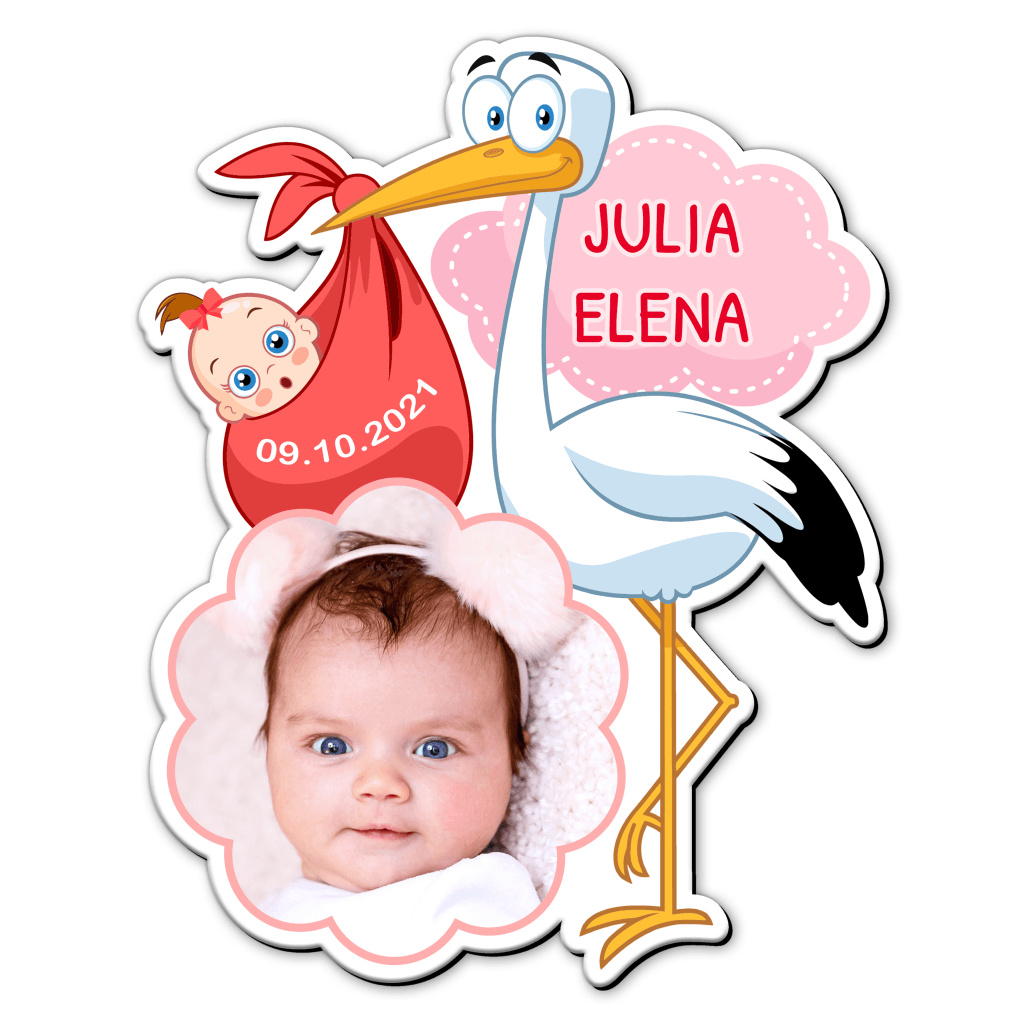 Invitatie digitala botez cu poza - fetite - Barza - IBF-67 - Produse ...