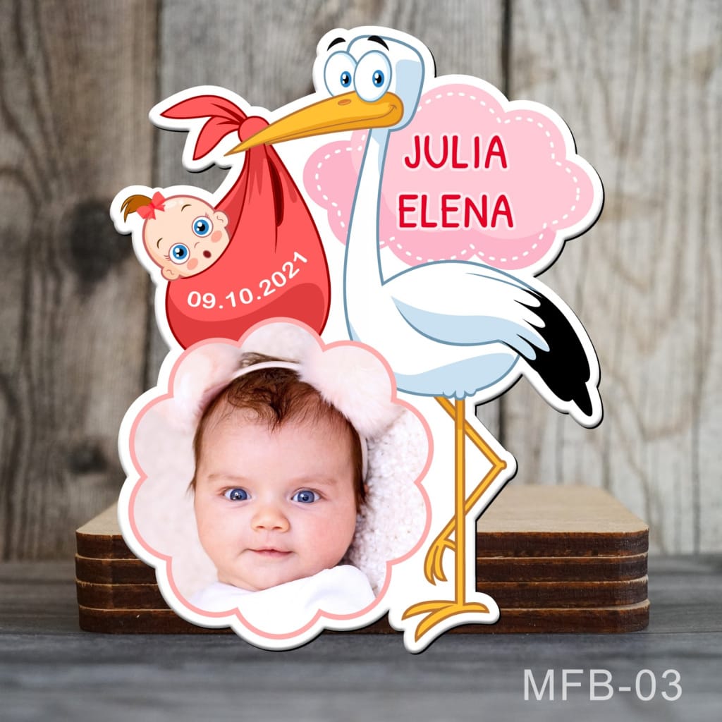 Invitatie digitala botez cu poza - fetite - Barza - IBF-67 - Produse ...