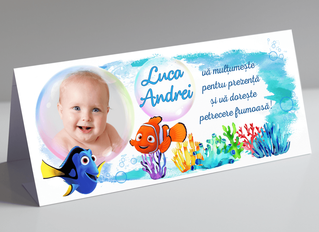 Plic de bani cu poza - Nemo- PBBF-049 - Marturii Botez baietei si fetite