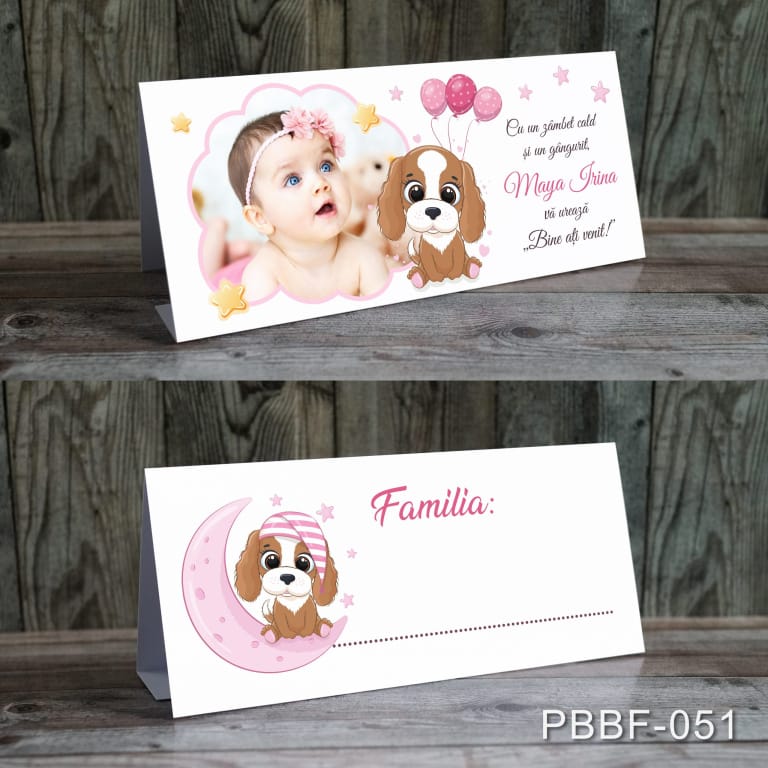 Plic de bani cu poza - Catelus - PBBF-051 - Marturii Botez baietei si ...