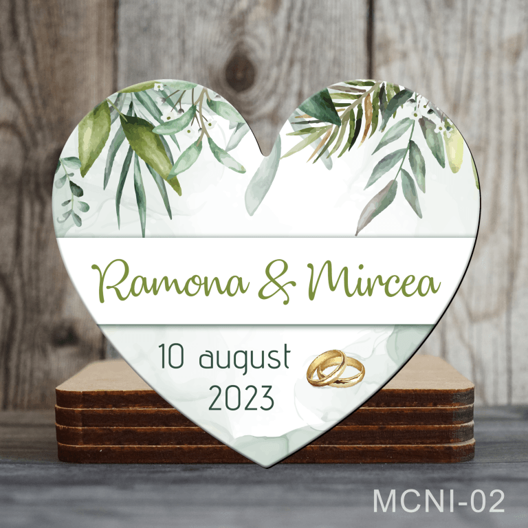 Marturii magnetice nunta inima - MCNI-02 - Produse BOTEZ si NUNTA