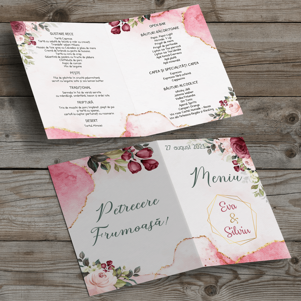 Meniu nunta - Foto Premium - MNP-01 - Produse BOTEZ si NUNTA
