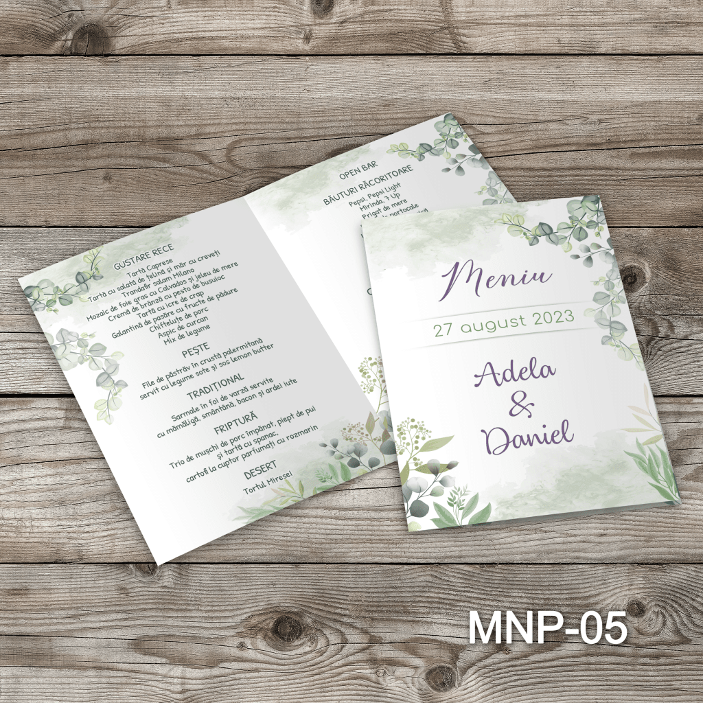Meniu nunta - Foto Premium - MNP-01 - Produse BOTEZ si NUNTA