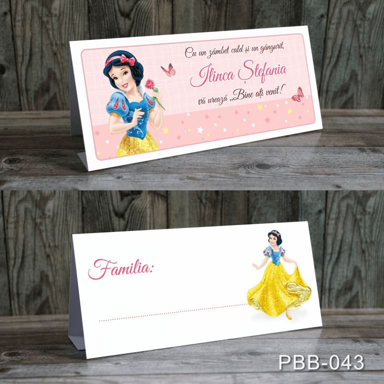 Invitatii botez cu eticheta si plic Verde Inchis - Alba ca Zapada - IBE ...