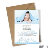 Invitatii botez cu poza - IBF-11 - Produse BOTEZ si NUNTA