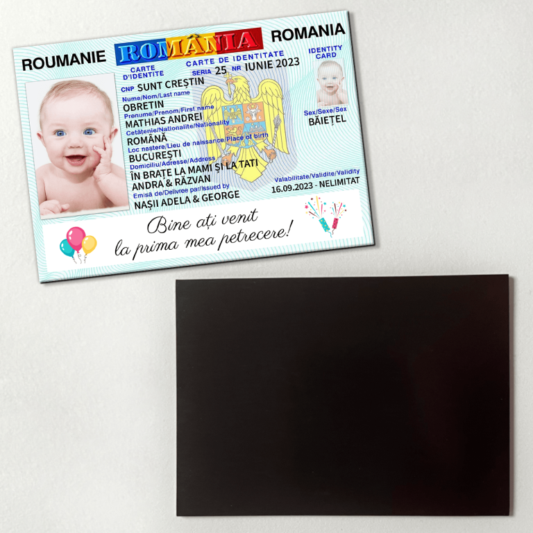 Magnet buletin - baietel - MBB-18 - Produse BOTEZ si NUNTA